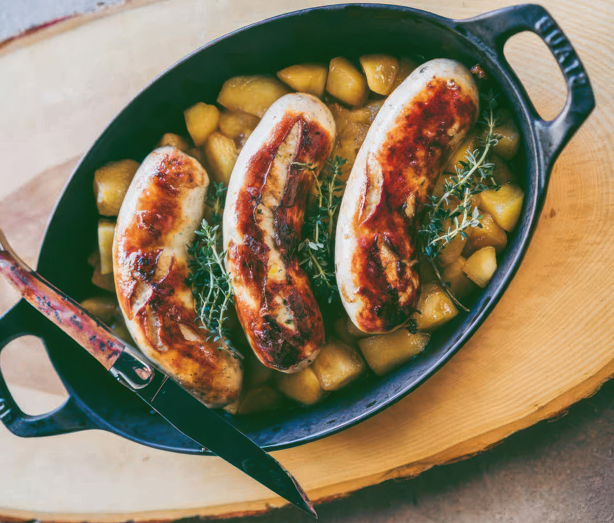 Witte pensen met geflambeerde appelcompote – Dierendonck